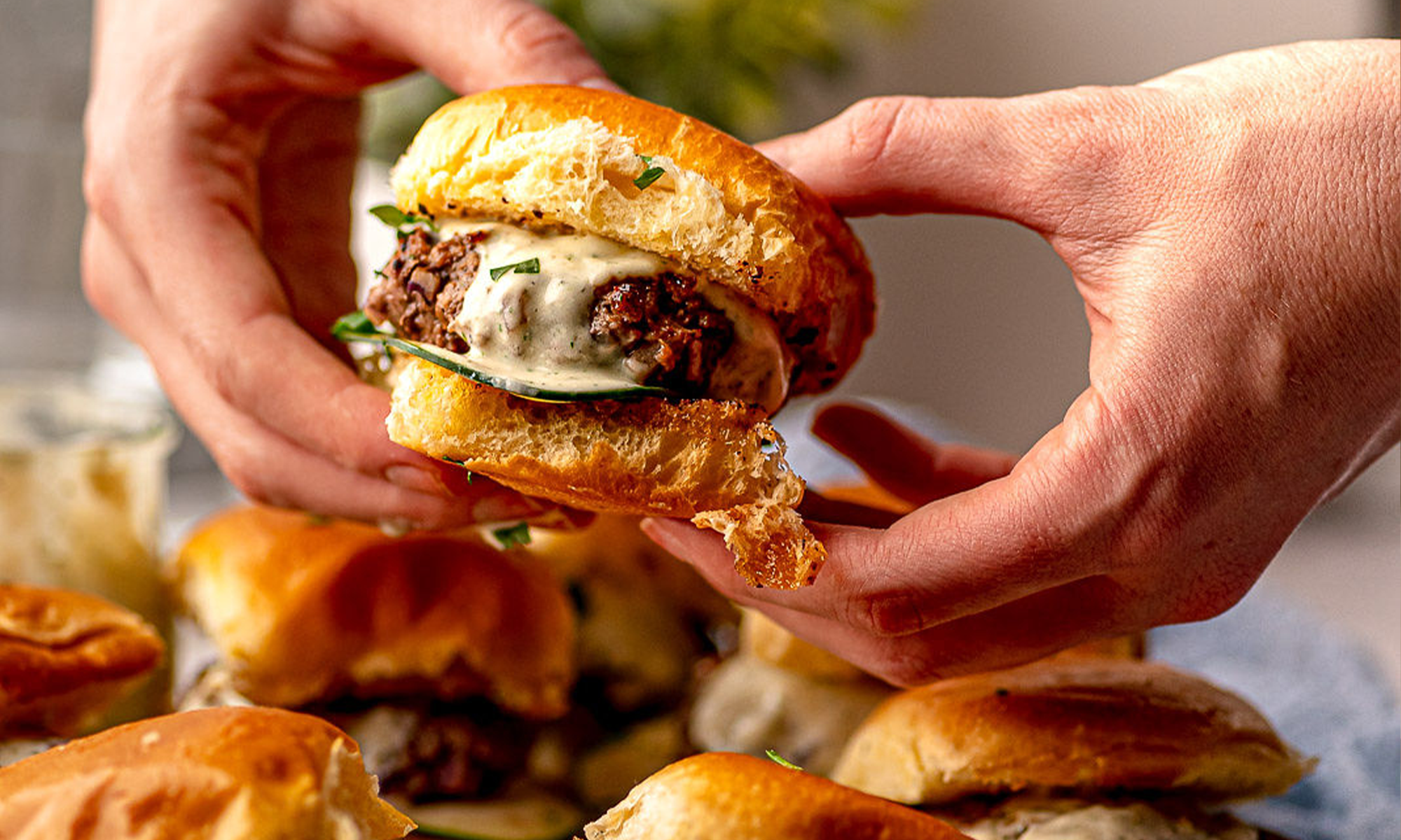 Ground Lamb Sliders with Feta Sauce – Thomas Farms